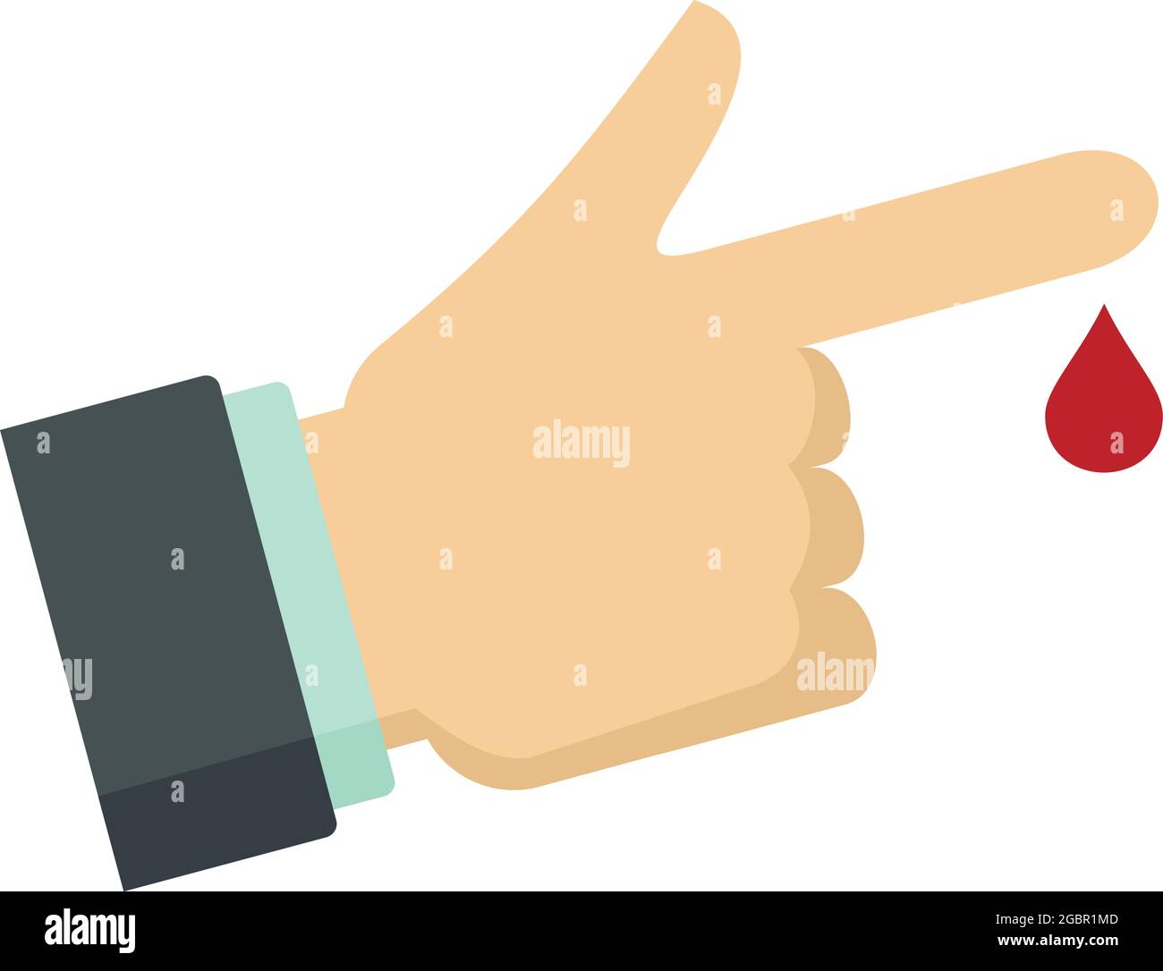 Finger drop blood icon. Flat illustration of finger drop blood vector ...