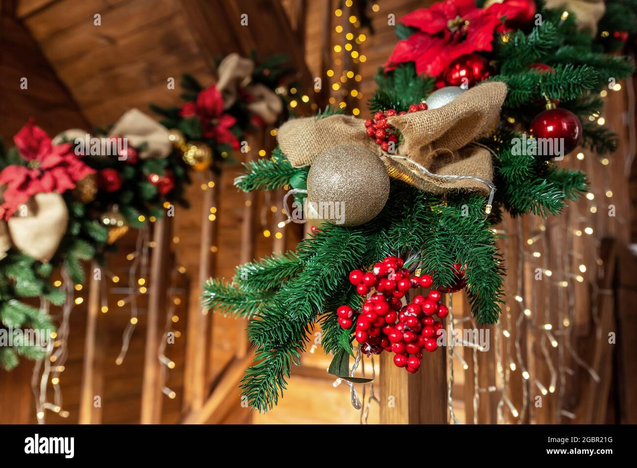 Staircase decorated with garland hi-res stock photography and images ...