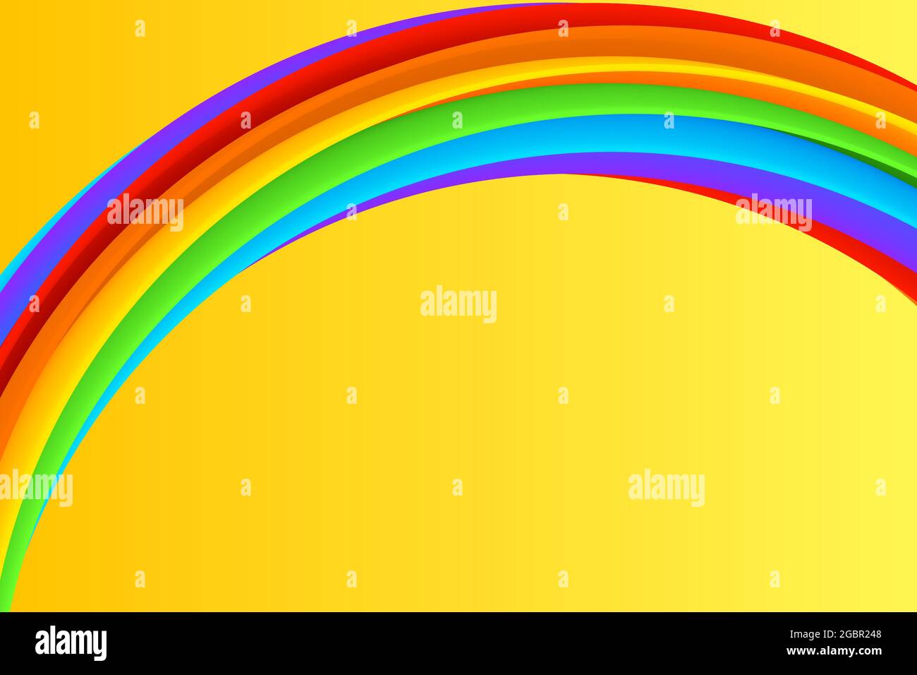 Bright 3D rainbow background, summer poster template. Colorful joyful ...