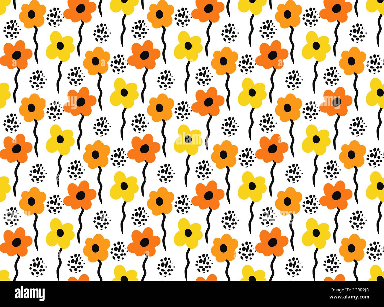 Simple flowers pattern. trendy repeating texture print, background ...