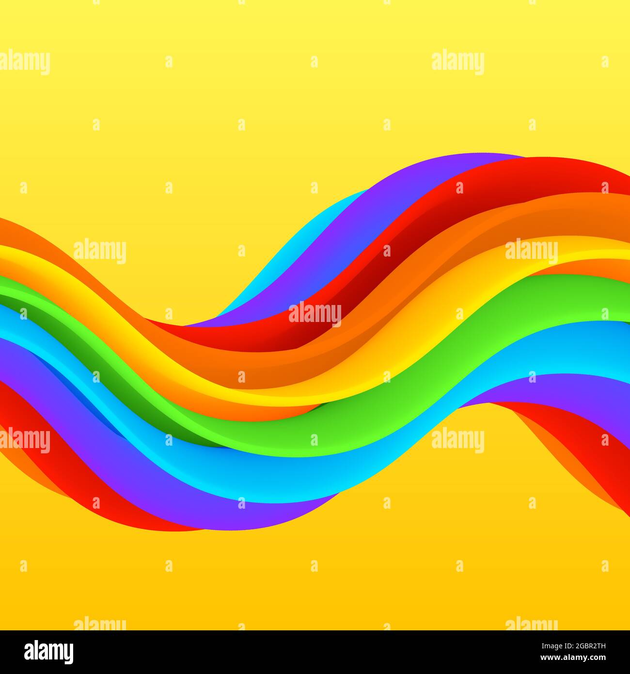 Bright 3D rainbow background, summer poster template. Colorful joyful ...