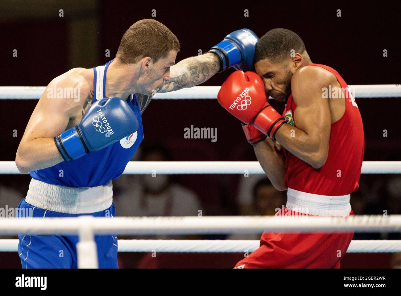 Tokyo, Kanto, Japan. 5th Aug, 2021. Brazil men's boxer HEBERT SOUSA, 23 ...