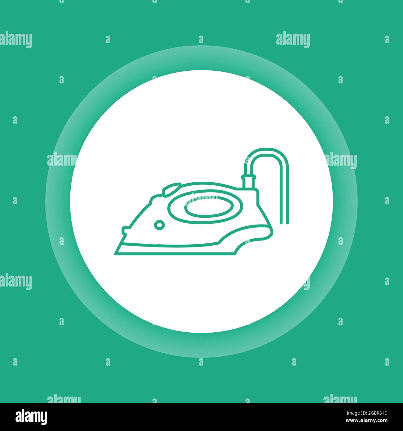 Steam iron color button icon. Household equipment. Sign for web page ...