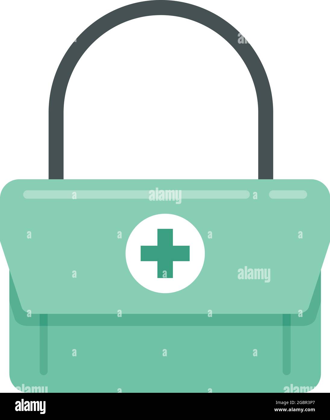 First aid kit bag icon. Flat illustration of first aid kit bag vector ...