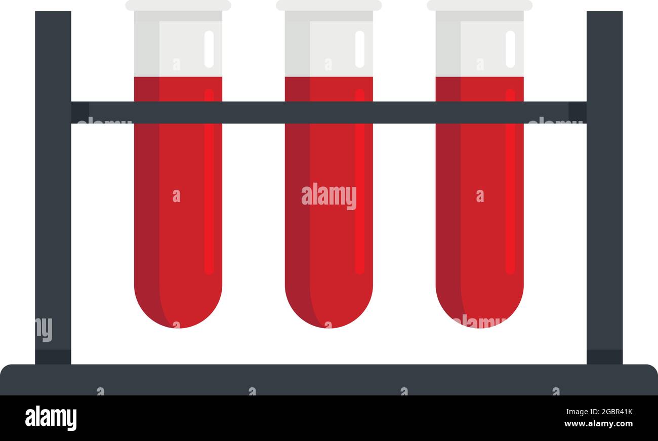 Test tubes stand icon. Flat illustration of test tubes stand vector ...