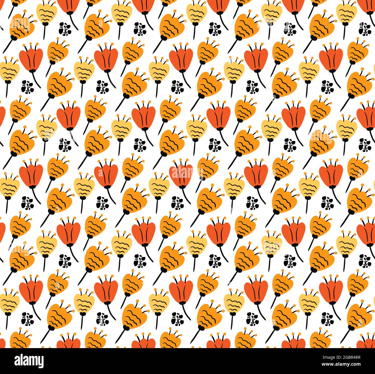 Simple flowers pattern. trendy repeating texture print, background ...