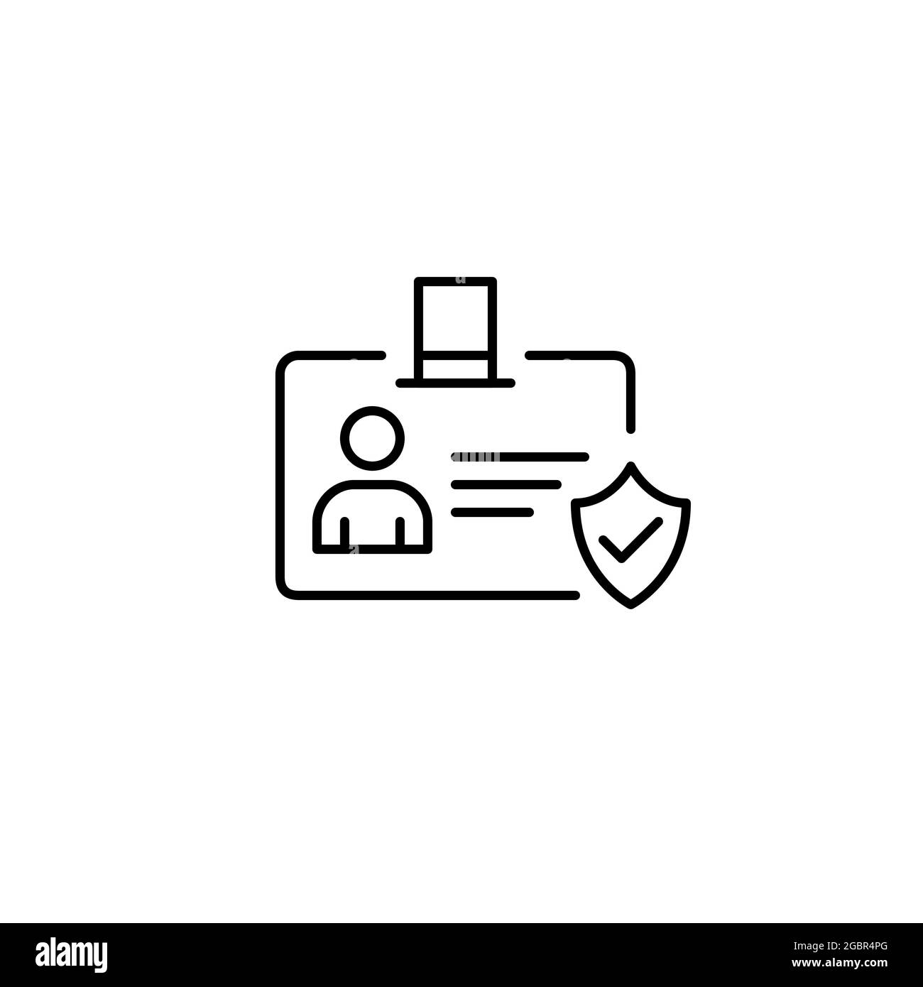 Secure account and verified profile icon. ID badge with checkmark on ...
