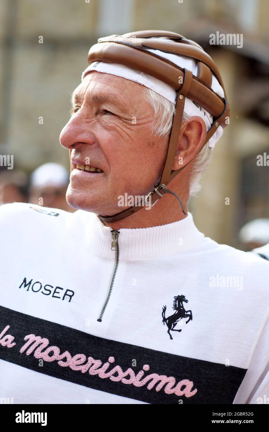 Italy, Tuscany region, Arezzo, July 25, 2021 : Francesco Moser, former ...