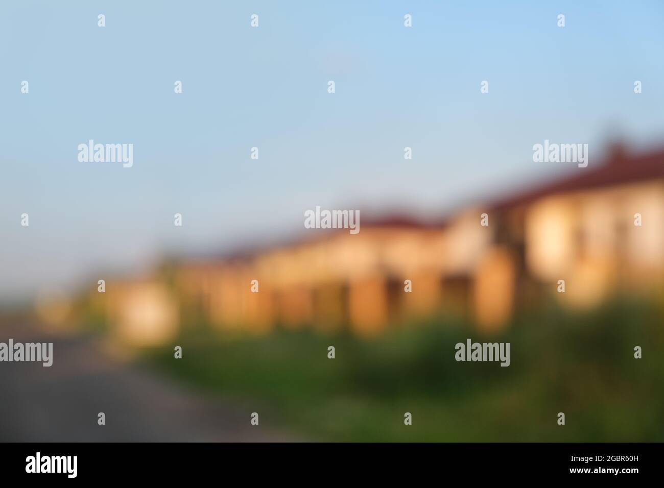 Blurred abstract background of house at the summer. House exterior ...