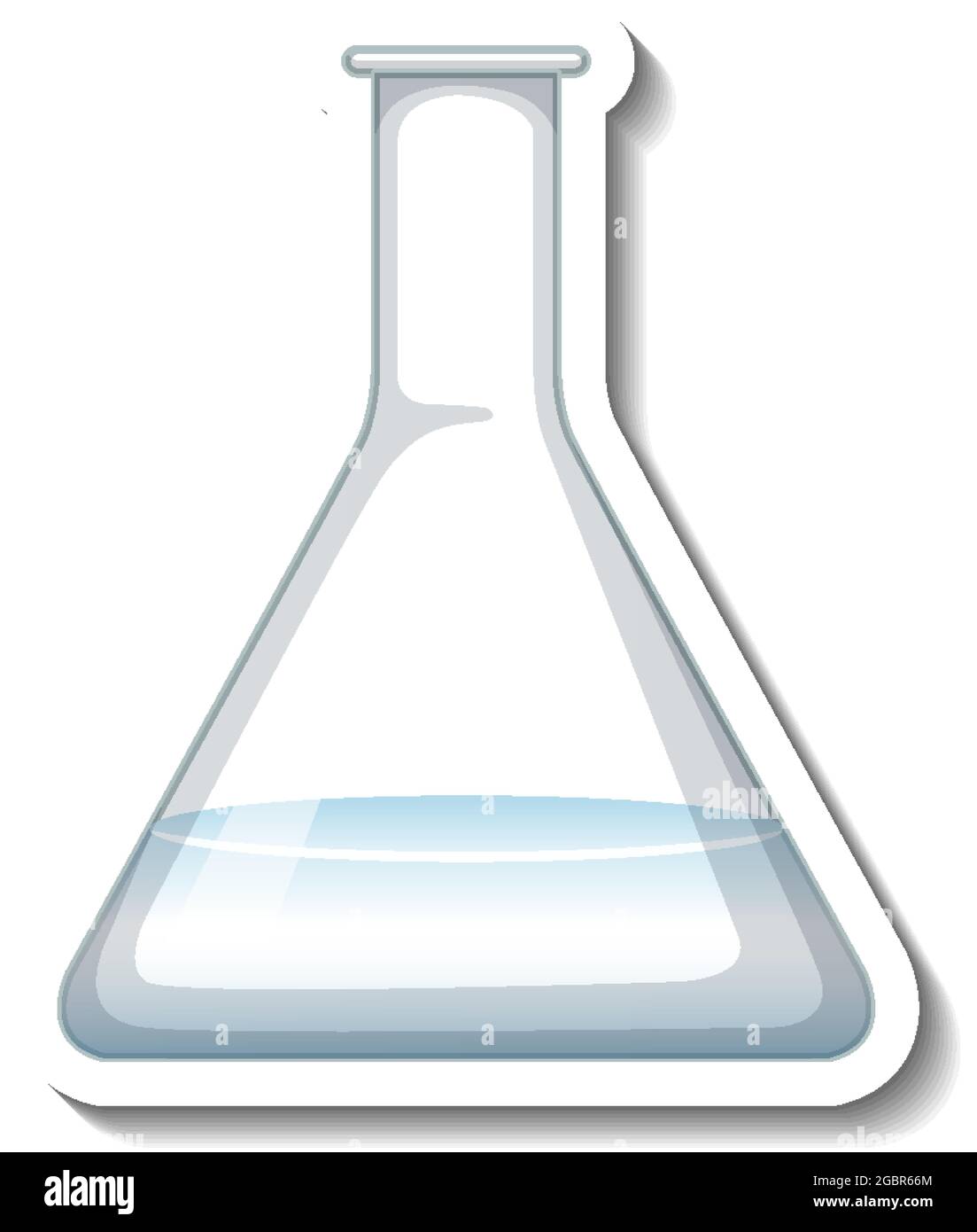 A sticker template with laboratory glassware isolated illustration ...