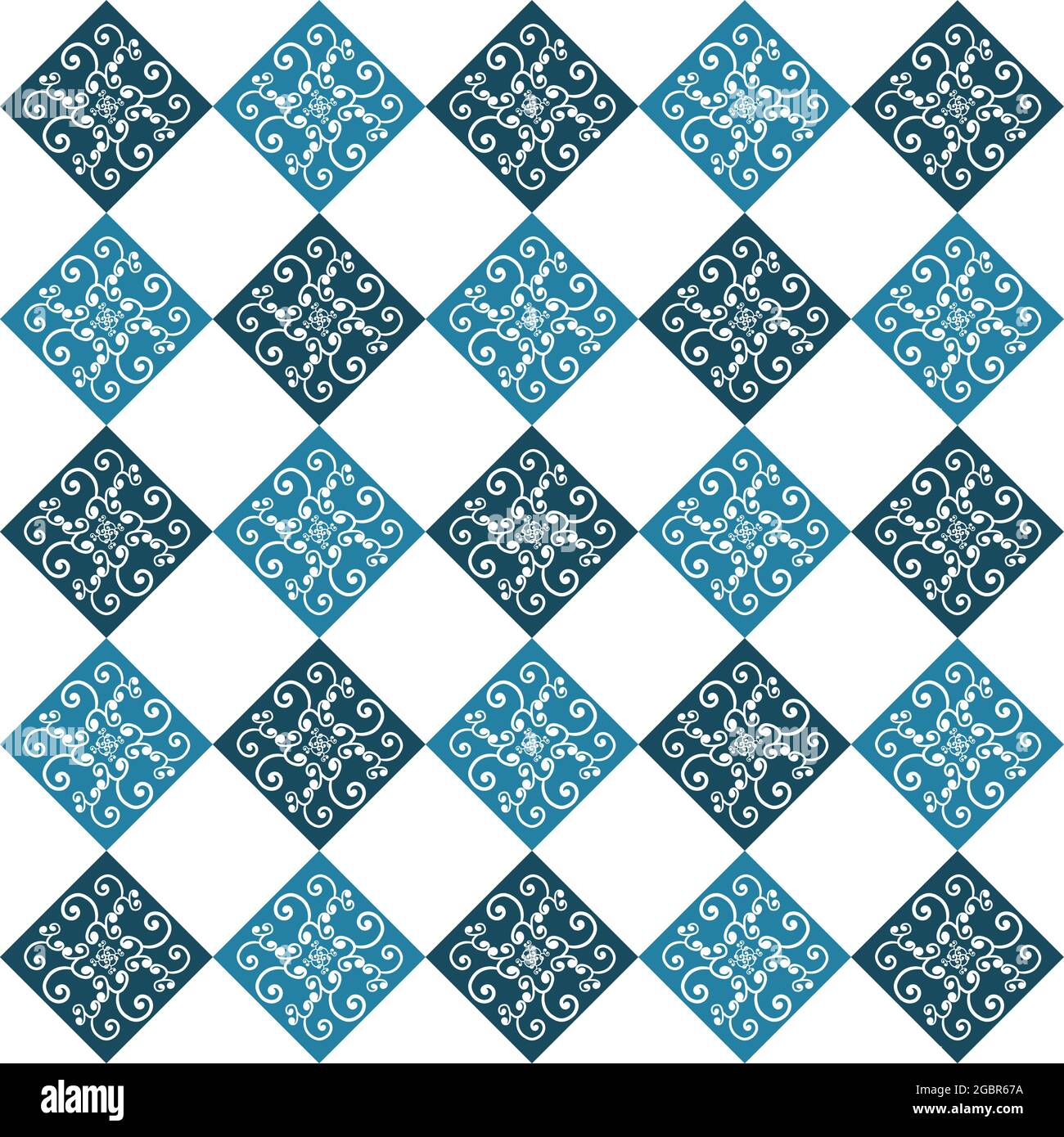 Sicilian Blue Ceramic tile pattern, repeating texture print, background ...