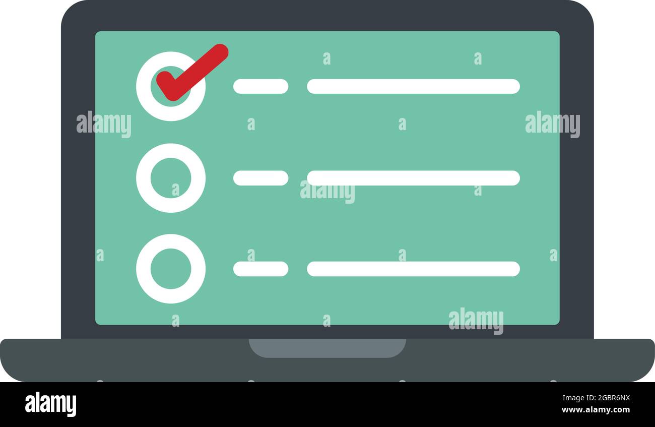 Government online survey icon. Flat illustration of government online ...