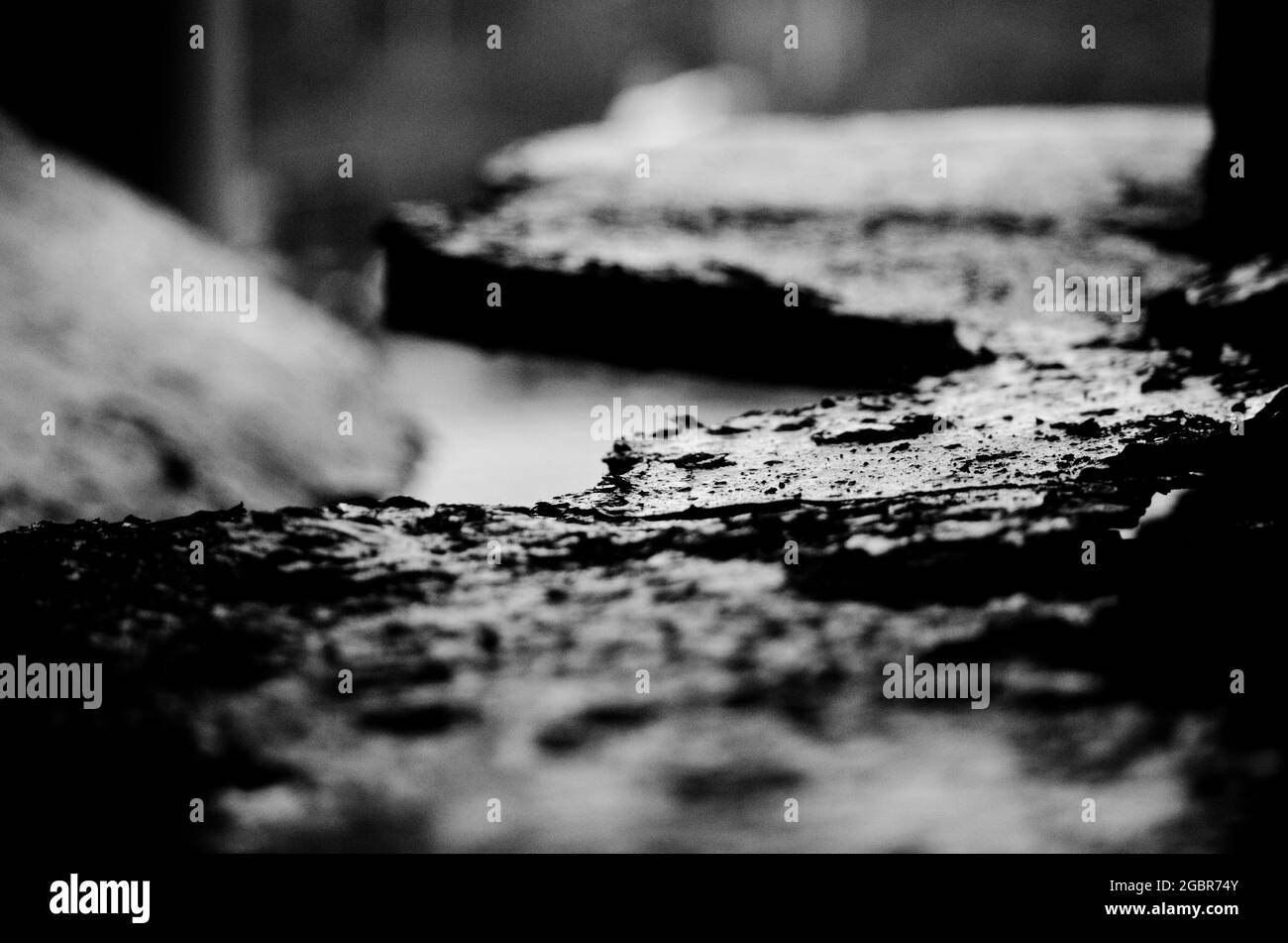 Black and white abstract close-up of ruined metals Stock Photo - Alamy