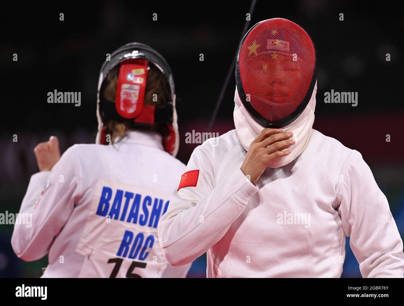 Tokyo, Japan. 5th Aug, 2021. Zhang Xiaonan (R) of China competes during ...