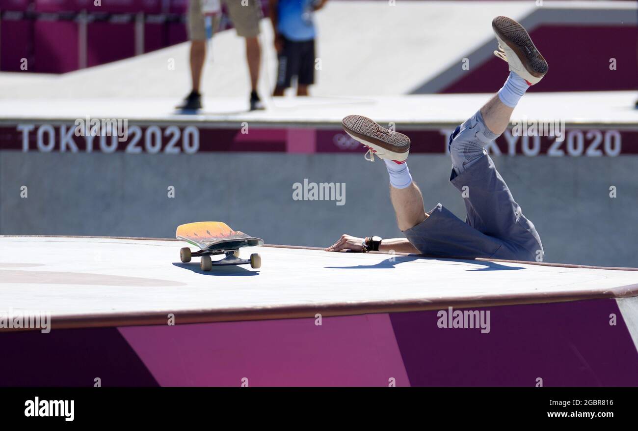 (210805) -- TOKYO, Aug. 5, 2021 (Xinhua) -- Andy Anderson of Canada ...