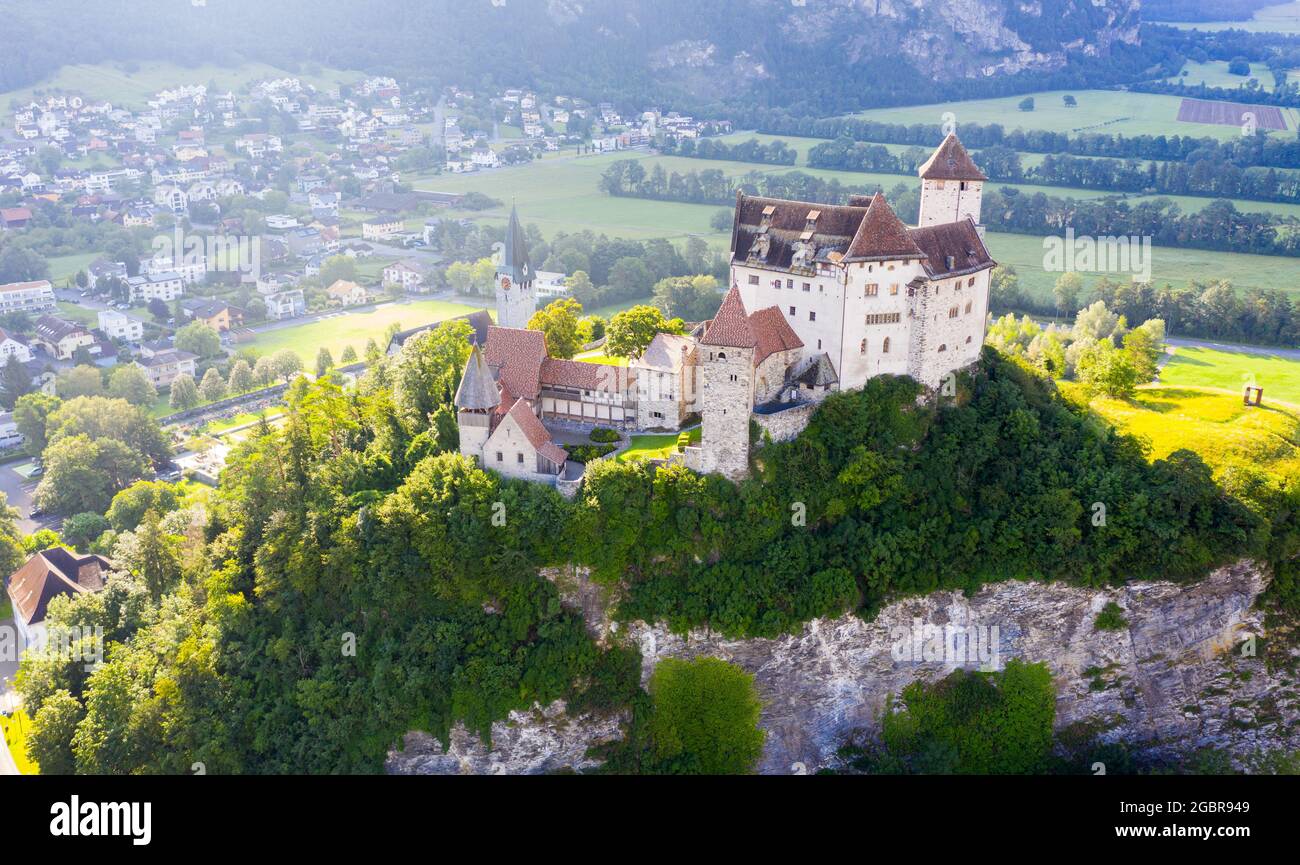 Gutenberg Castle in town of Balzers, Liechtenstein Stock Photo - Alamy