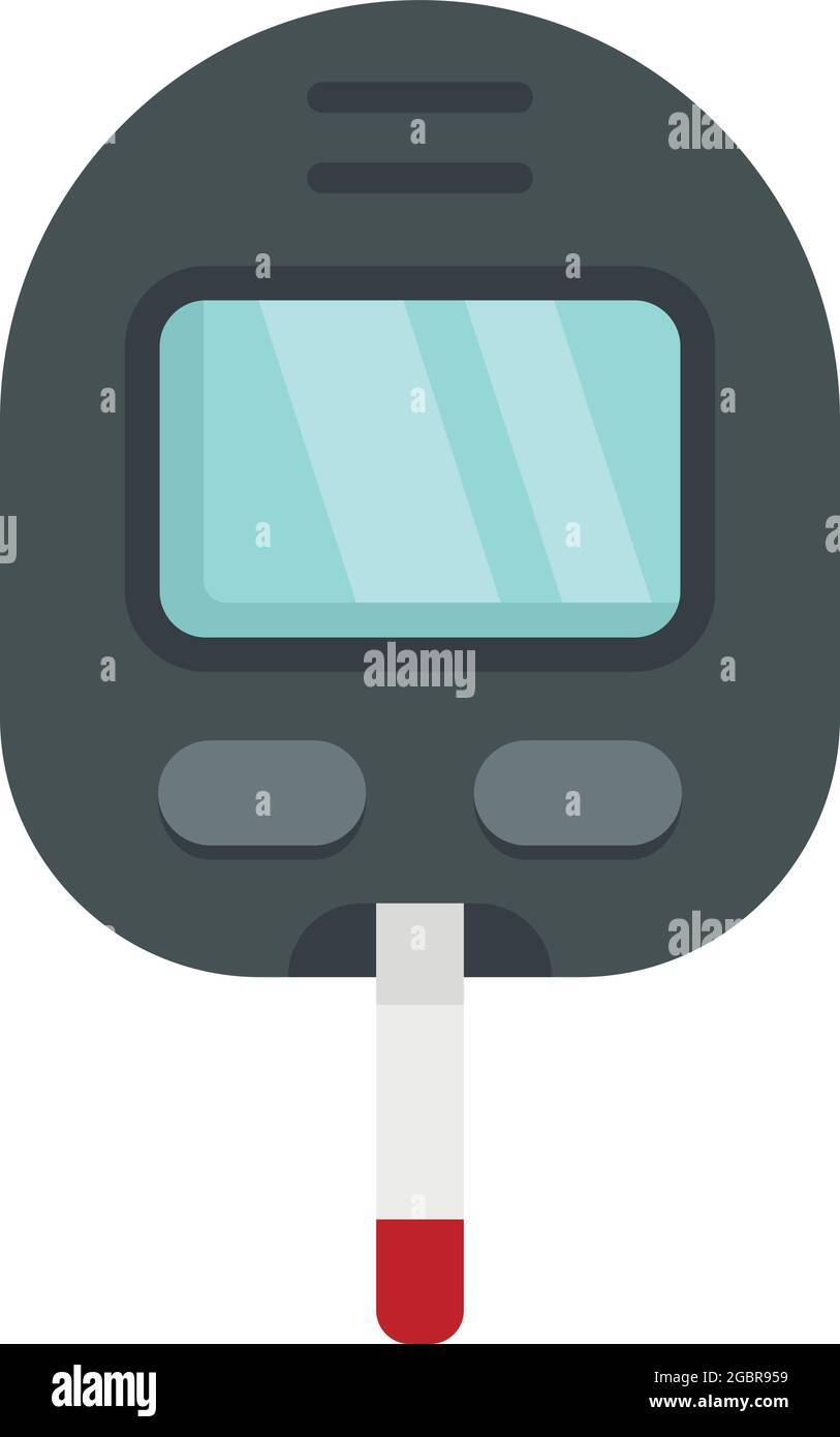 Glucose meter icon. Flat illustration of glucose meter vector icon ...