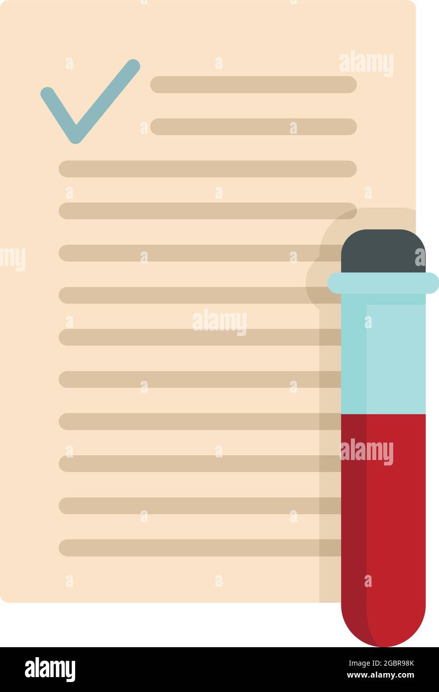 Blood test results icon. Flat illustration of blood test results vector ...
