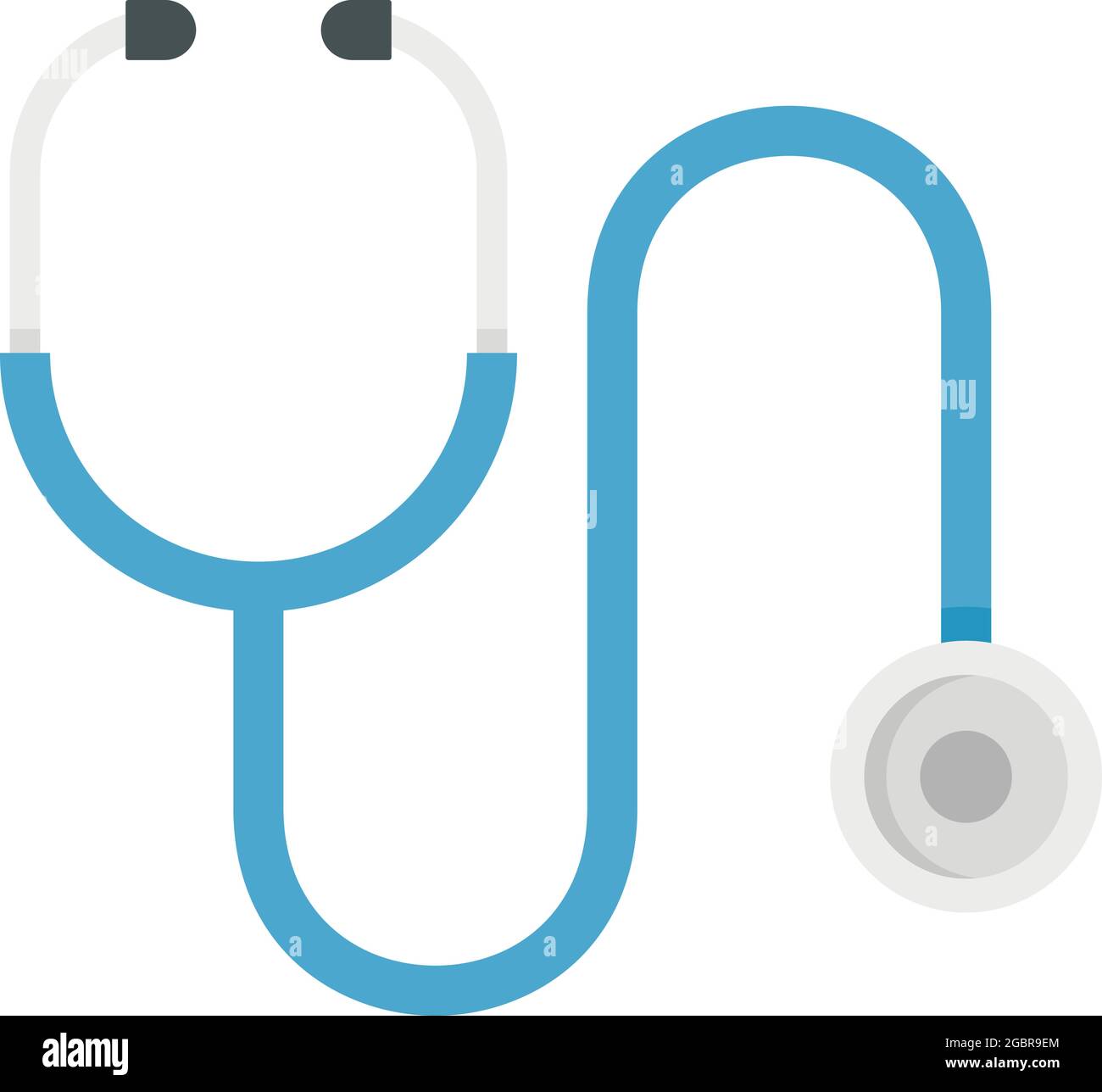 Medical stethoscope icon. Flat illustration of medical stethoscope ...