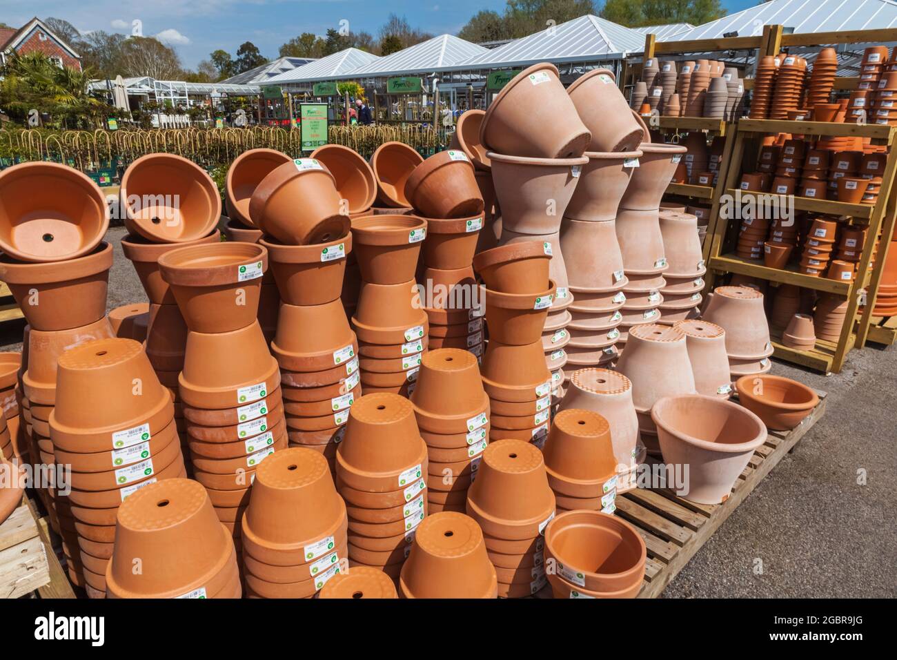 England, Hampshire, Winchester, Brambridge Park Garden Centre, Display ...