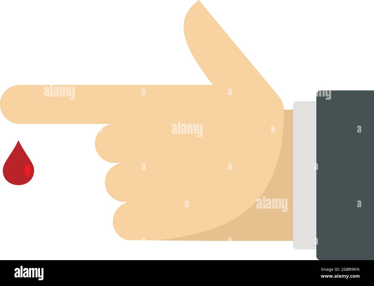 Blood finger hand icon. Flat illustration of blood finger hand vector ...