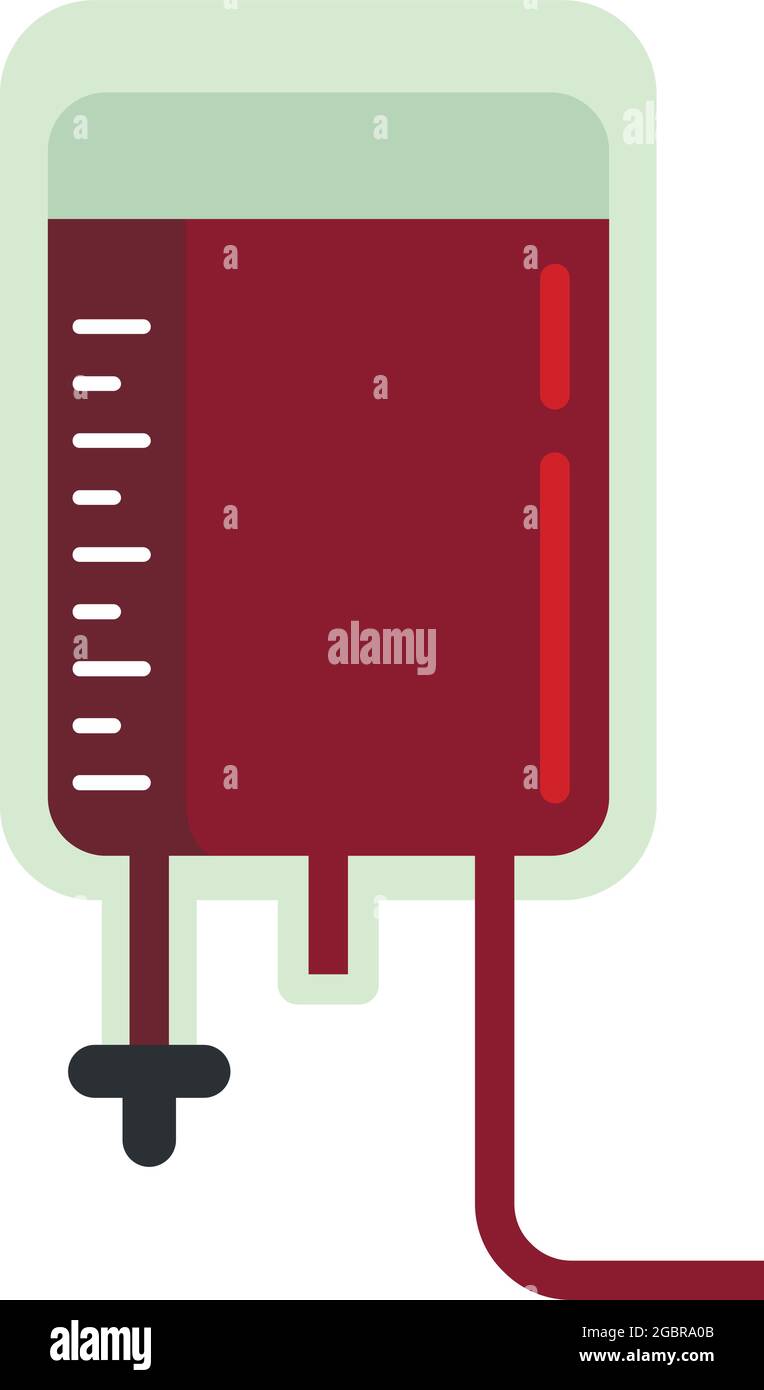Blood transfusion icon. Flat illustration of blood transfusion vector ...