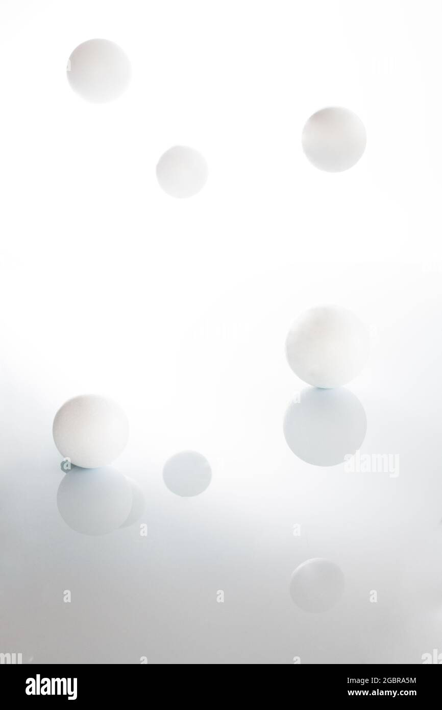 Abstract background with white spheres Stock Photo - Alamy