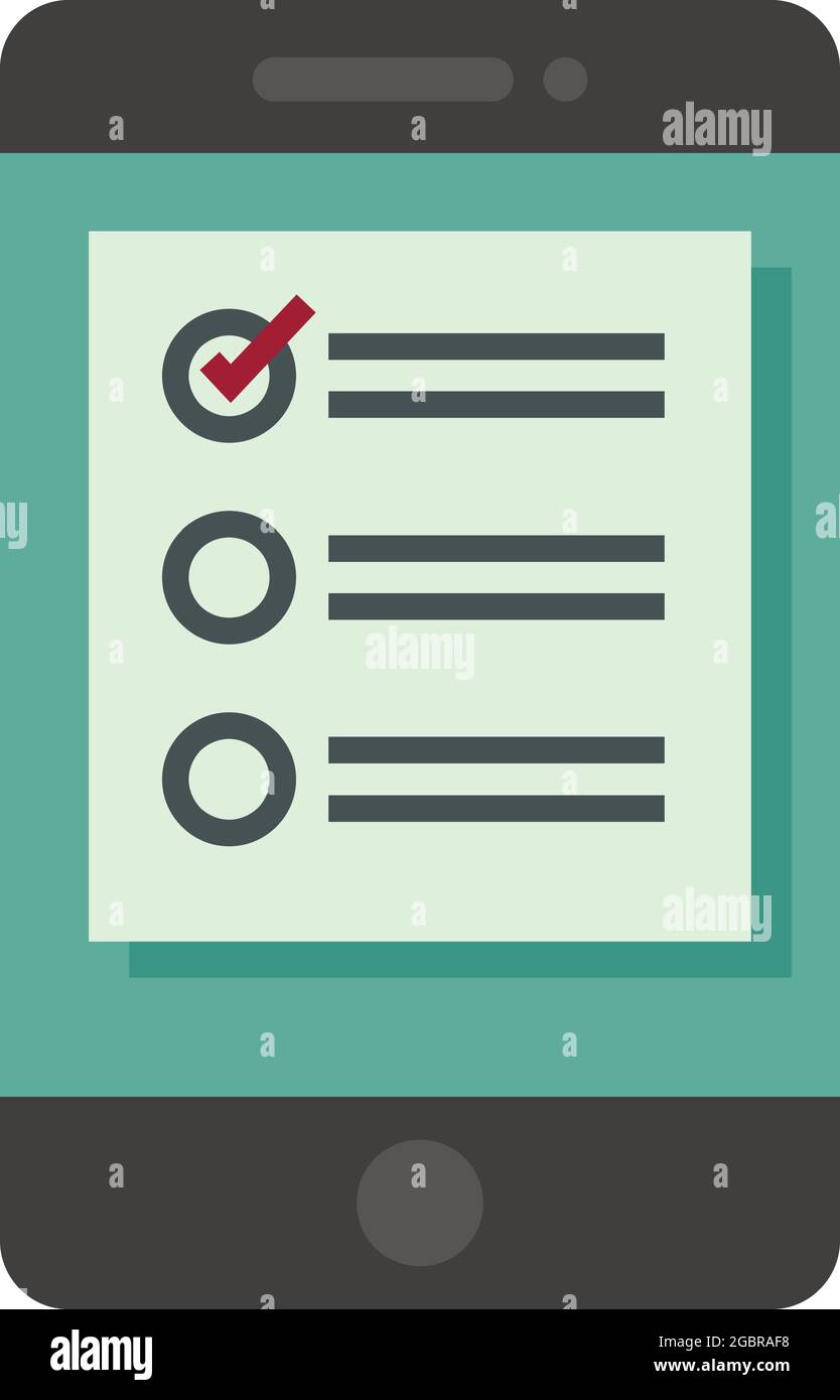 Smartphone online survey icon. Flat illustration of smartphone online ...