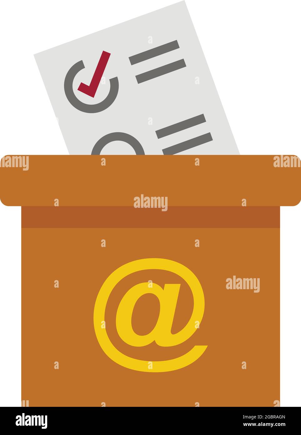 Survey carton box icon. Flat illustration of survey carton box vector ...