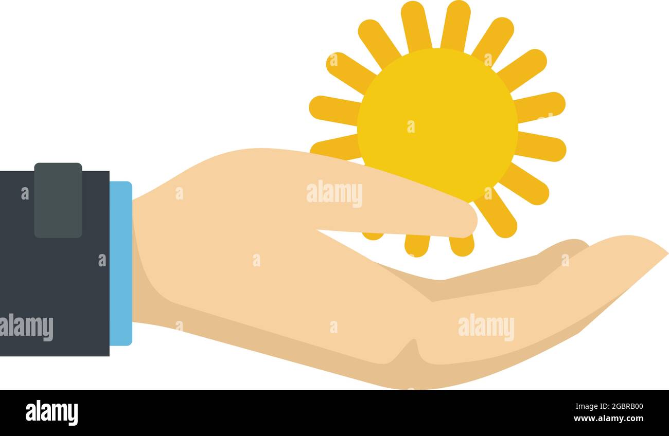 Keep sun hand protection icon. Flat illustration of keep sun hand ...