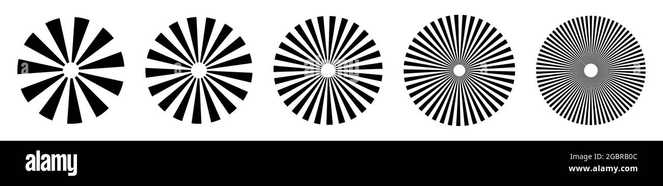 Set Of Sunburst Element Radial Stripes Collection Of Ray Vector Icon