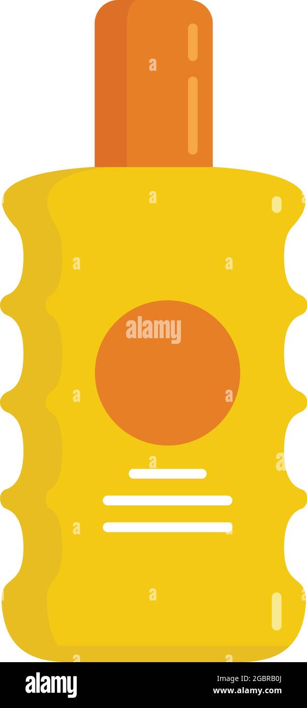 Lotion uv cream bottle icon. Flat illustration of lotion uv cream ...