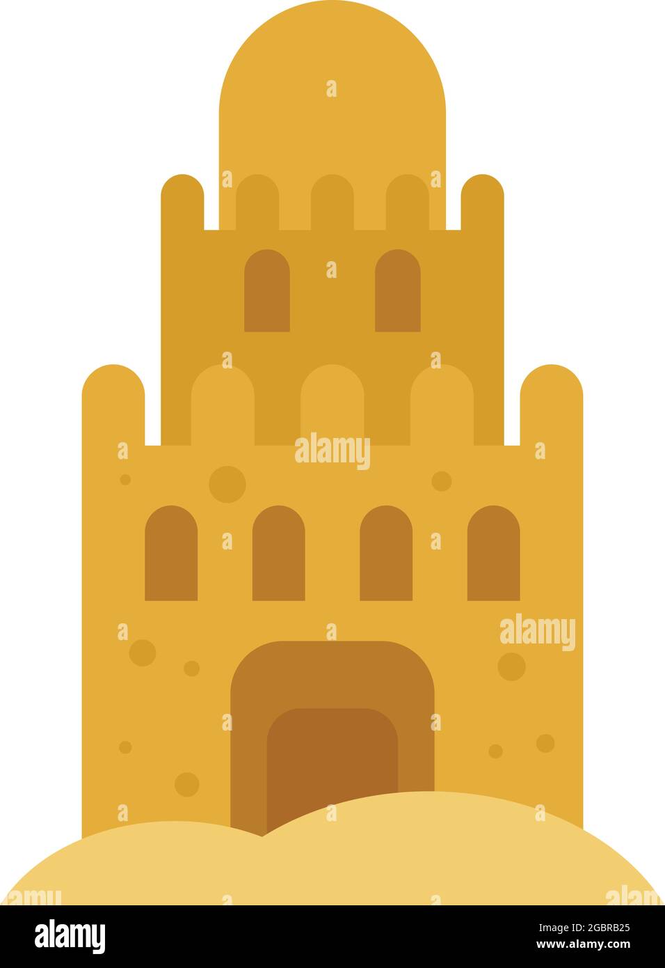 Beach sand castle icon. Flat illustration of beach sand castle vector ...