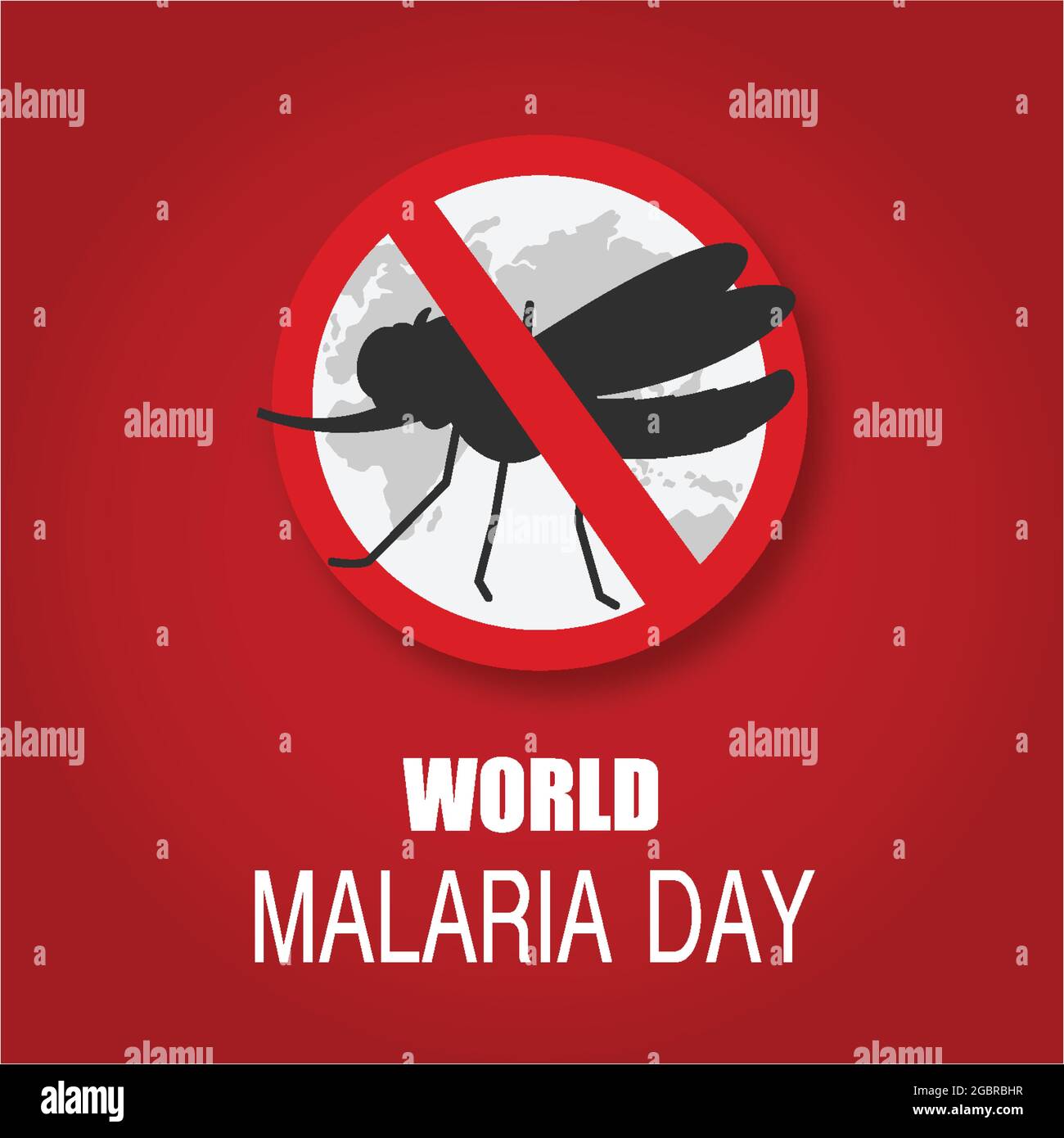 World Malaria Day logo or banner with no mosquito sign illustration ...