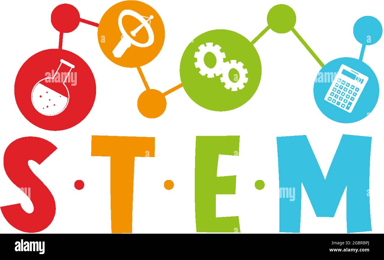 Colourful STEM education text icon illustration Stock Vector Image ...