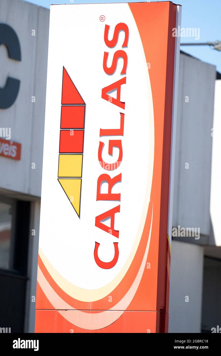 A shop sign of CARGLASS, on July 27, 2021 in Lisboa, Portugal. Photo by ...