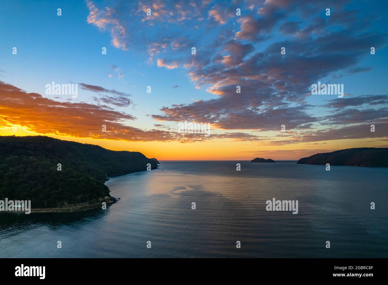 Fishing Boats and sunrise in Brisk Bay from Patonga Beach on the ...