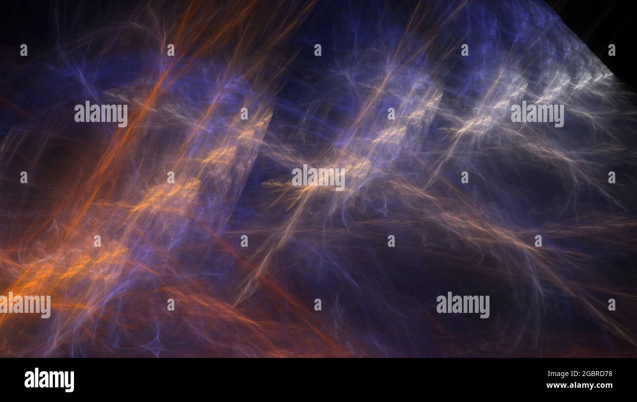 Digital illustration of glowing light beams, similar to thunder in the ...