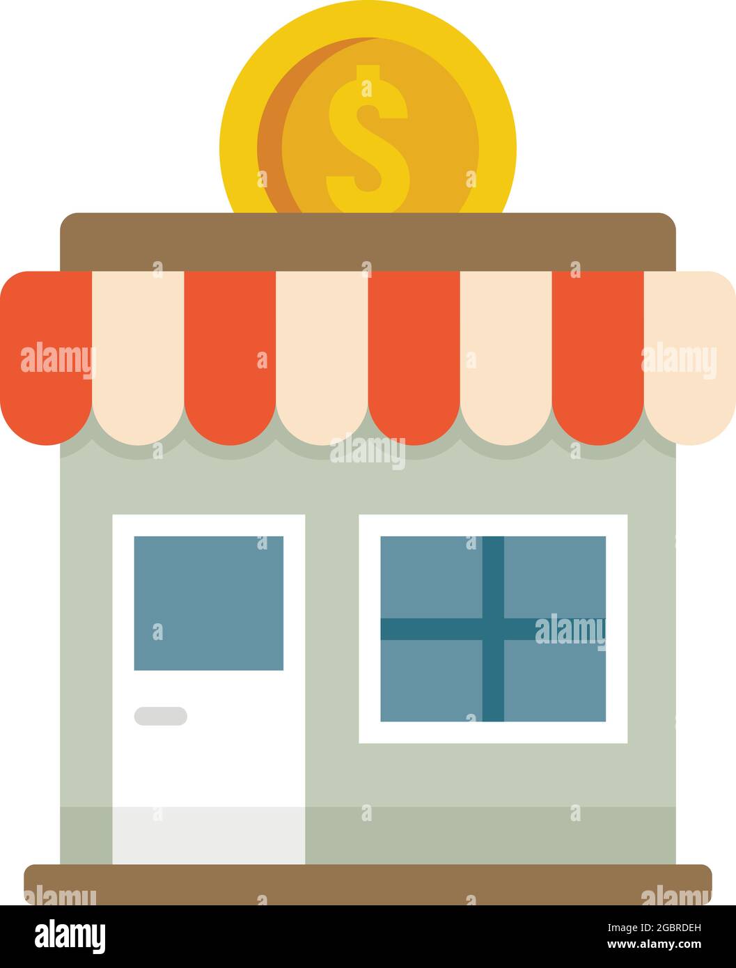 Money street shop icon. Flat illustration of money street shop vector ...