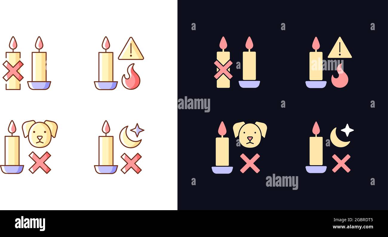 Fire safety warning label light and dark theme RGB color manual label ...