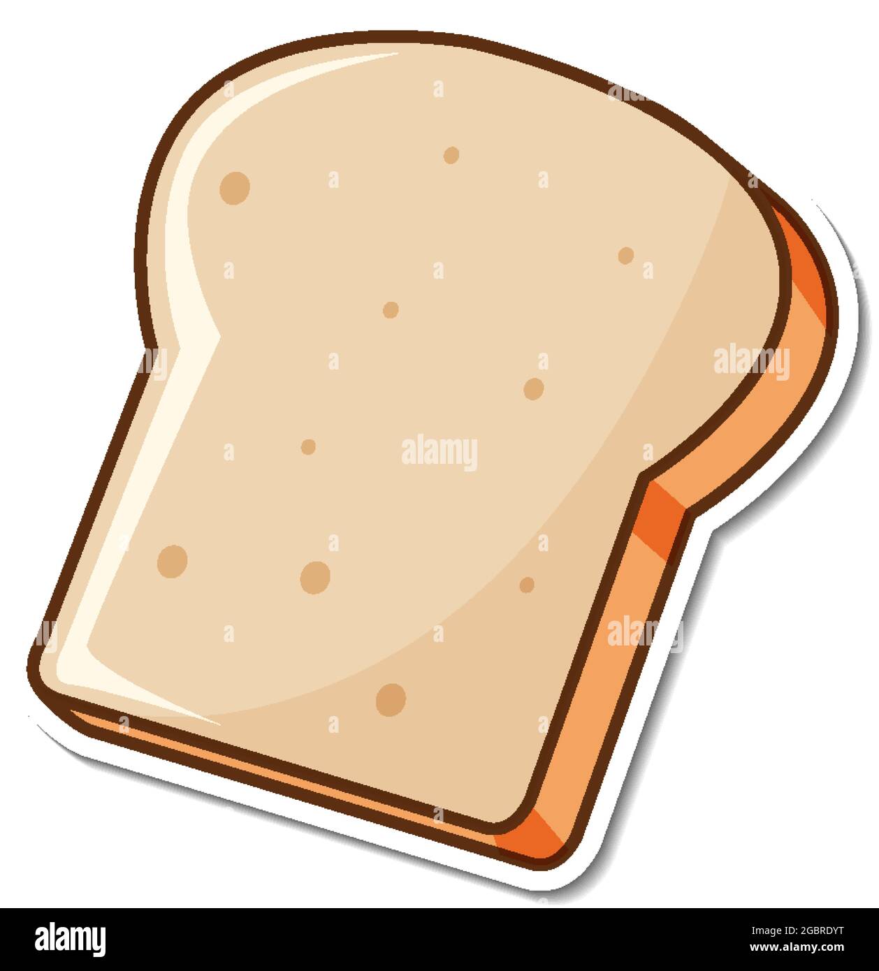 Toasted bread slice cartoon sticker illustration Stock Vector Image ...
