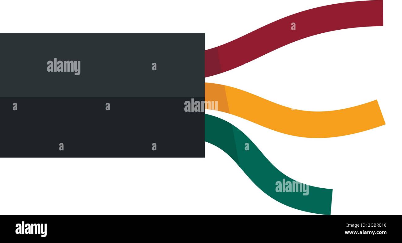 Electric wire cable icon. Flat illustration of electric wire cable ...