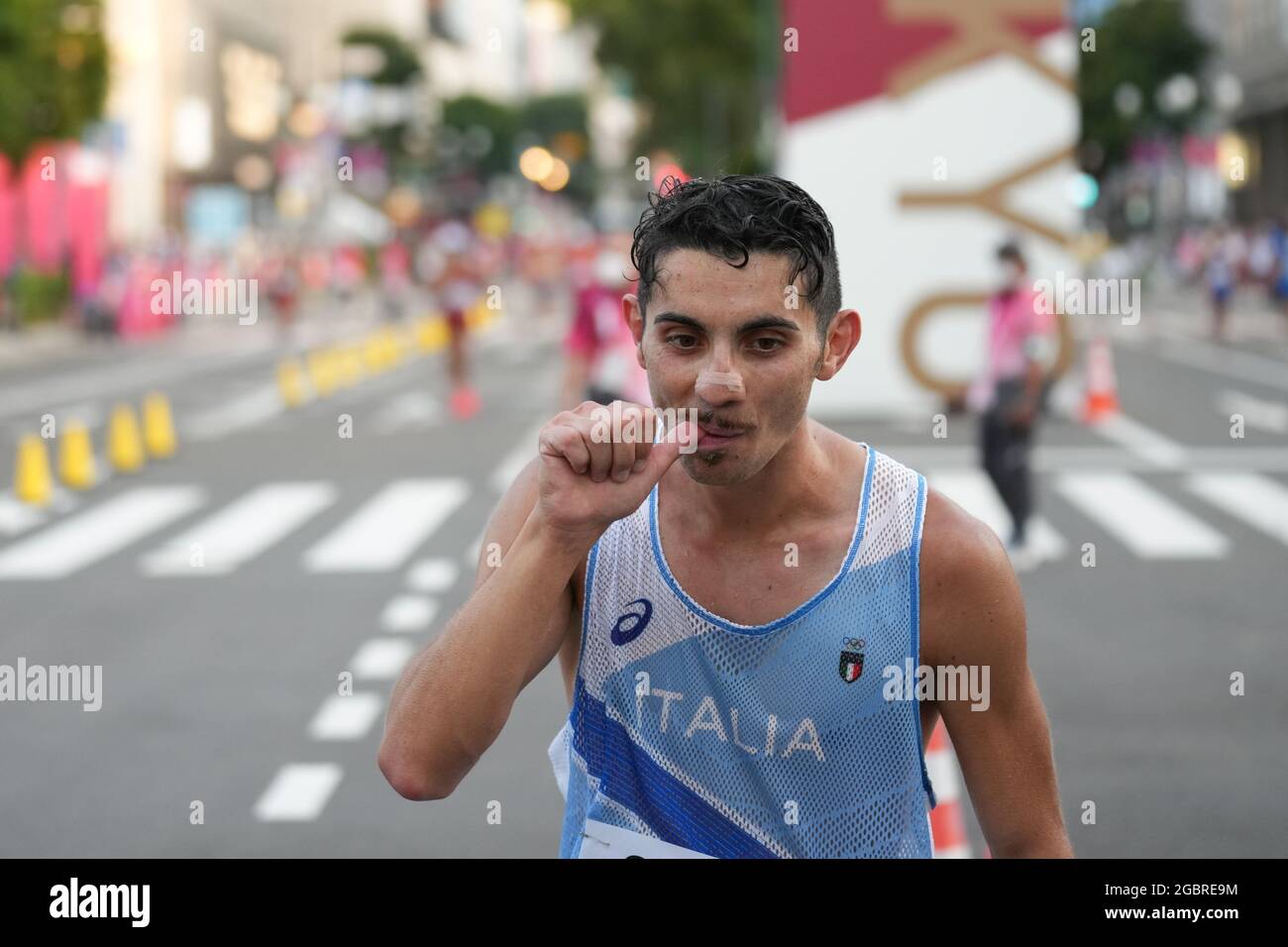 Tokyo, Japan. 5th Aug, 2021. Massimo Stano of Italy celebrates after ...