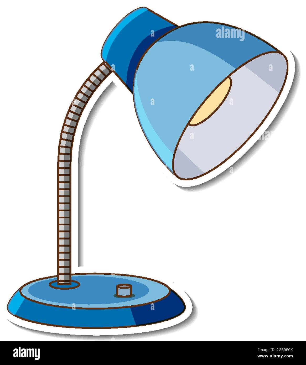 A blue table lamp sticker on white background illustration Stock Vector ...