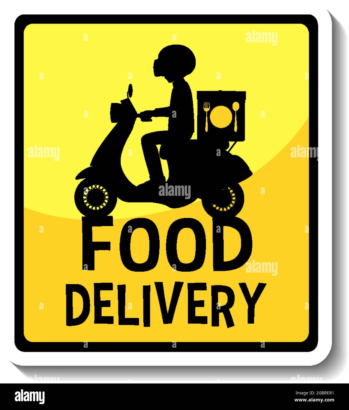A sticker template with Food Delivery banner isolated illustration ...