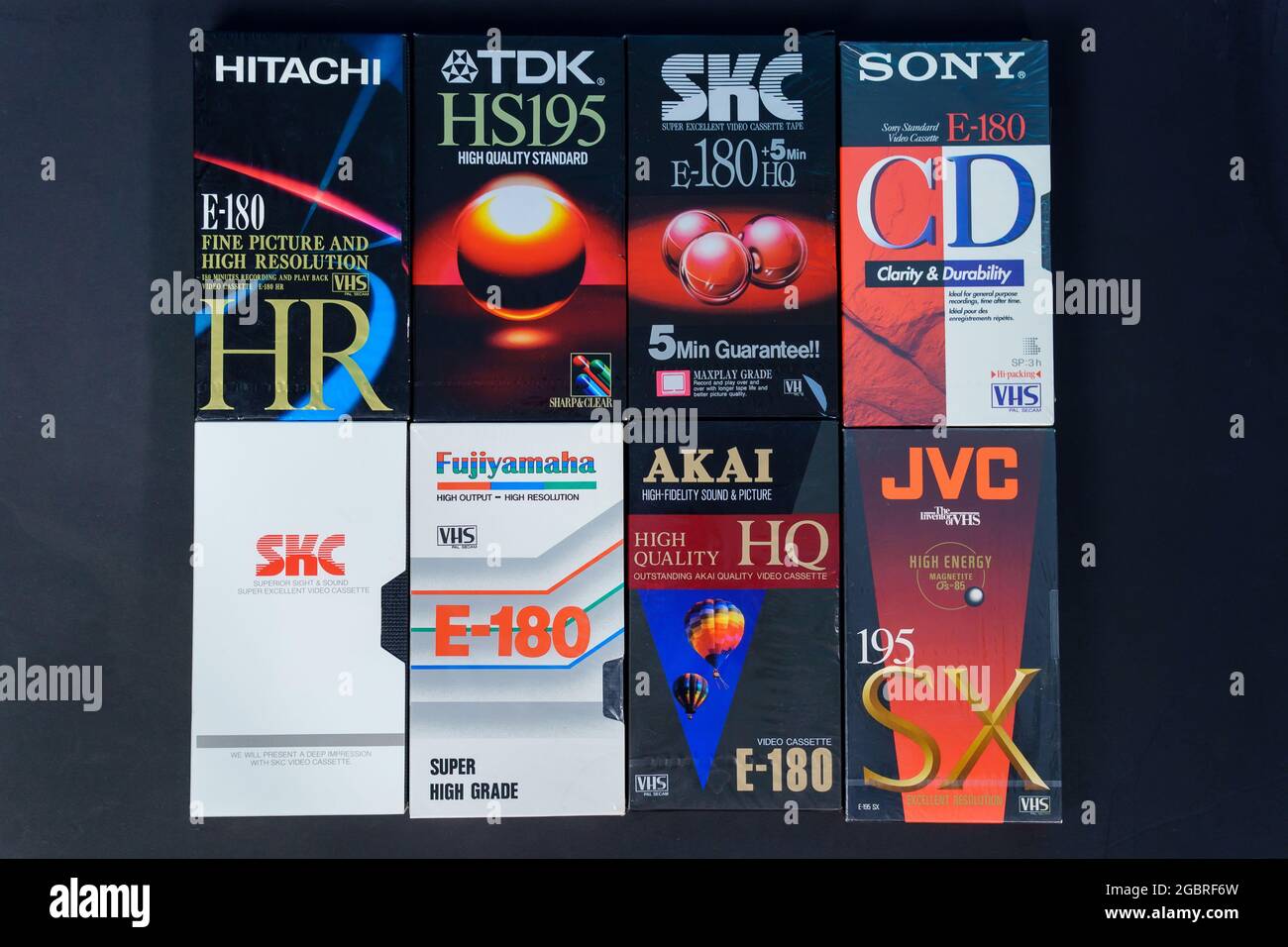 Tyumen, Russia-July 25, 2021: Video cassette Old vintage VHS tapes ...