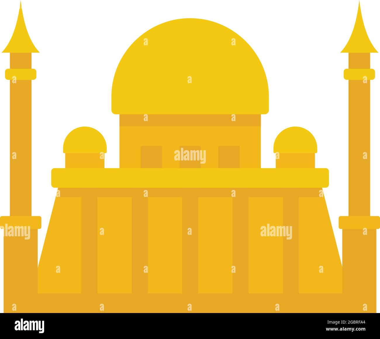 Nigeria gold temple icon. Flat illustration of Nigeria gold temple ...