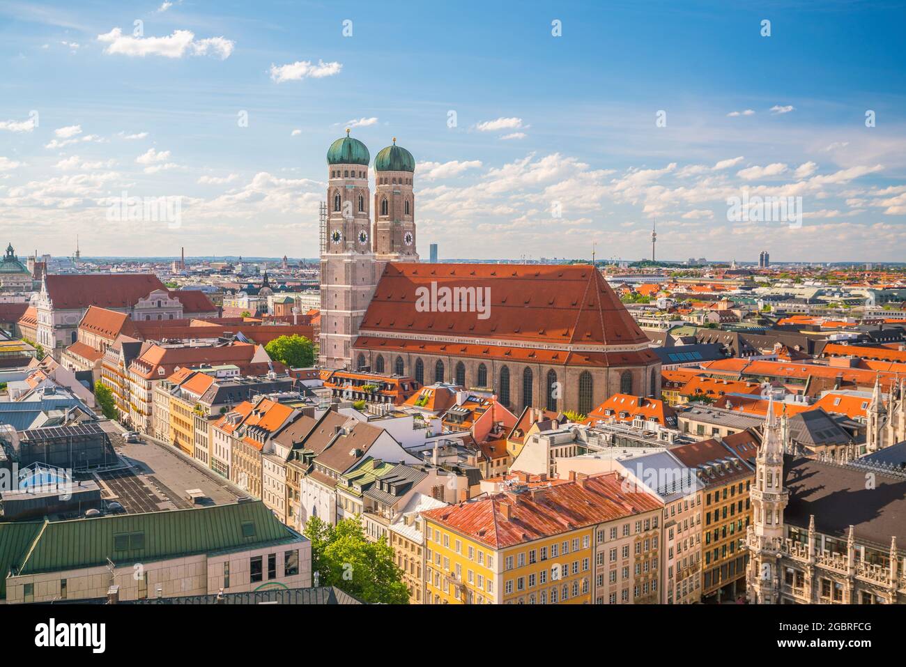 Munich historical center panoramic aerial cityscape view in Germany ...