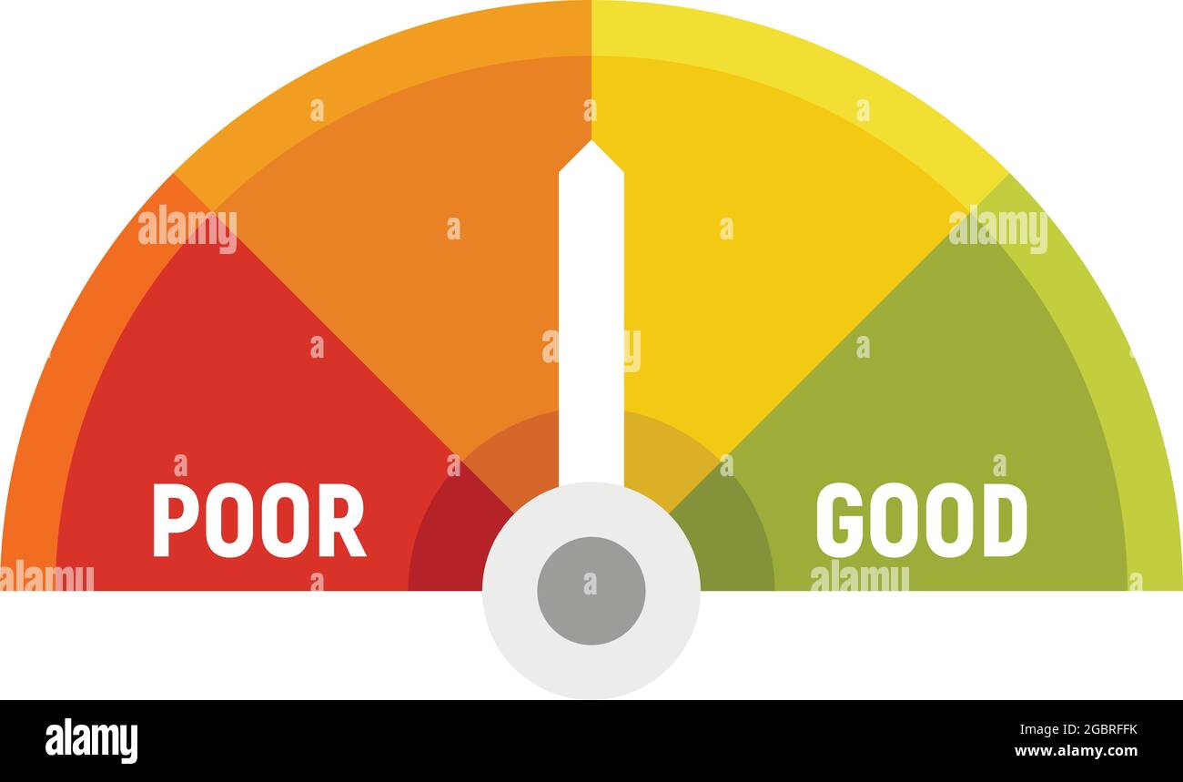 Medium credit score icon. Flat illustration of medium credit score ...
