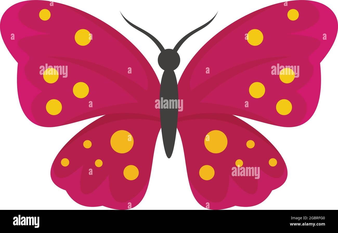 Dotted butterfly icon. Flat illustration of dotted butterfly vector ...
